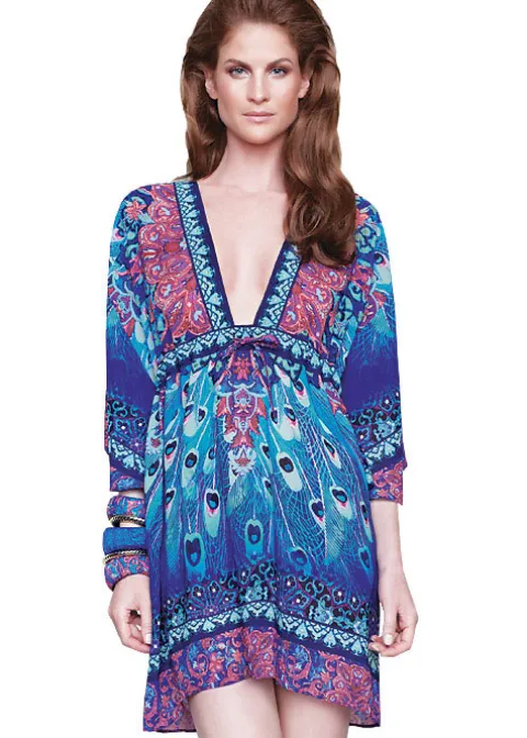 Gottex Exotic Peacock Beach Dress - UK Swimwear